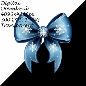 Christmas Blue Ribbon Clipart Set-winter Holiday Bow PNG With Pine ...