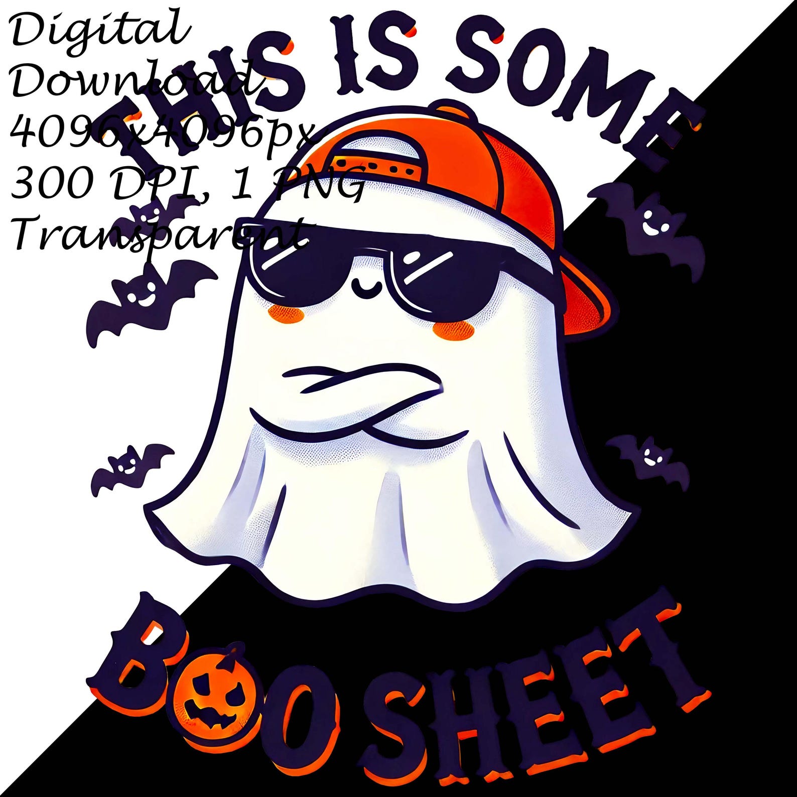 Funny Ghost With Sunglasses and Cap 'this is Some Boo Sheet' Halloween ...