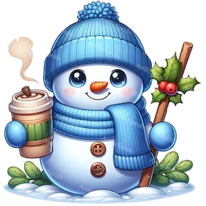 Cute Snowman Clipart Transparent PNG | Winter Holiday Illustration ...