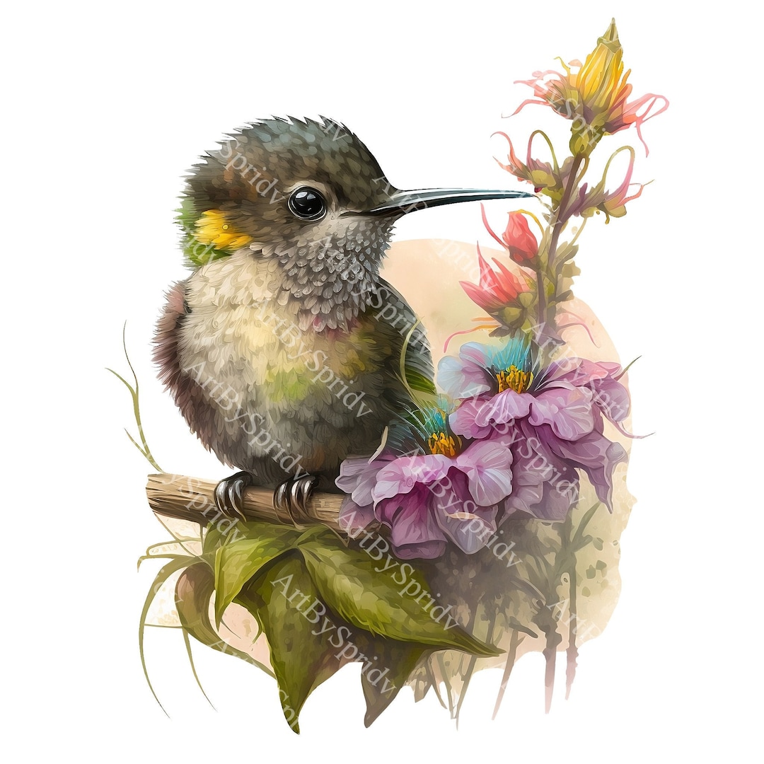 Hummingbird Flower PNG Clipart,transparent Animal Bird Print Kids Clip ...