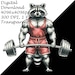 Muscle-bound Raccoon Weightlifter Digital Clipart | Fitness & Strength ...