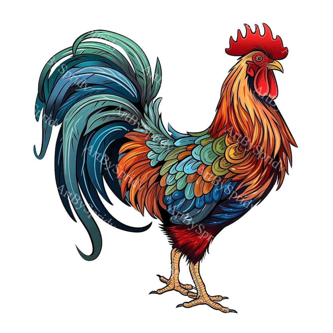 Cute Pompous Farm Rooster PNG, Transparent Animal Clipart, Kids Cartoon ...