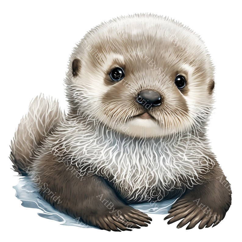 Baby Sea Otter PNG Clipart,transparent Animal Lover Print Kids Clip Art ...