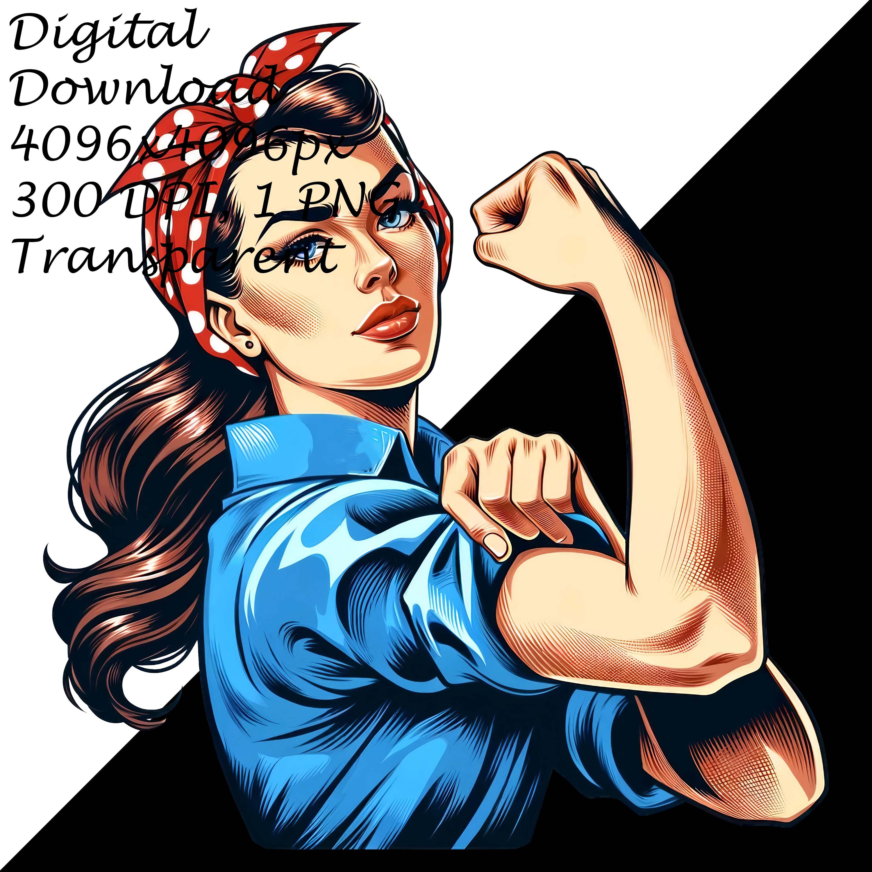 Empowered Woman Clipart - Retro Strong Female Png,we Can Do It Image ...