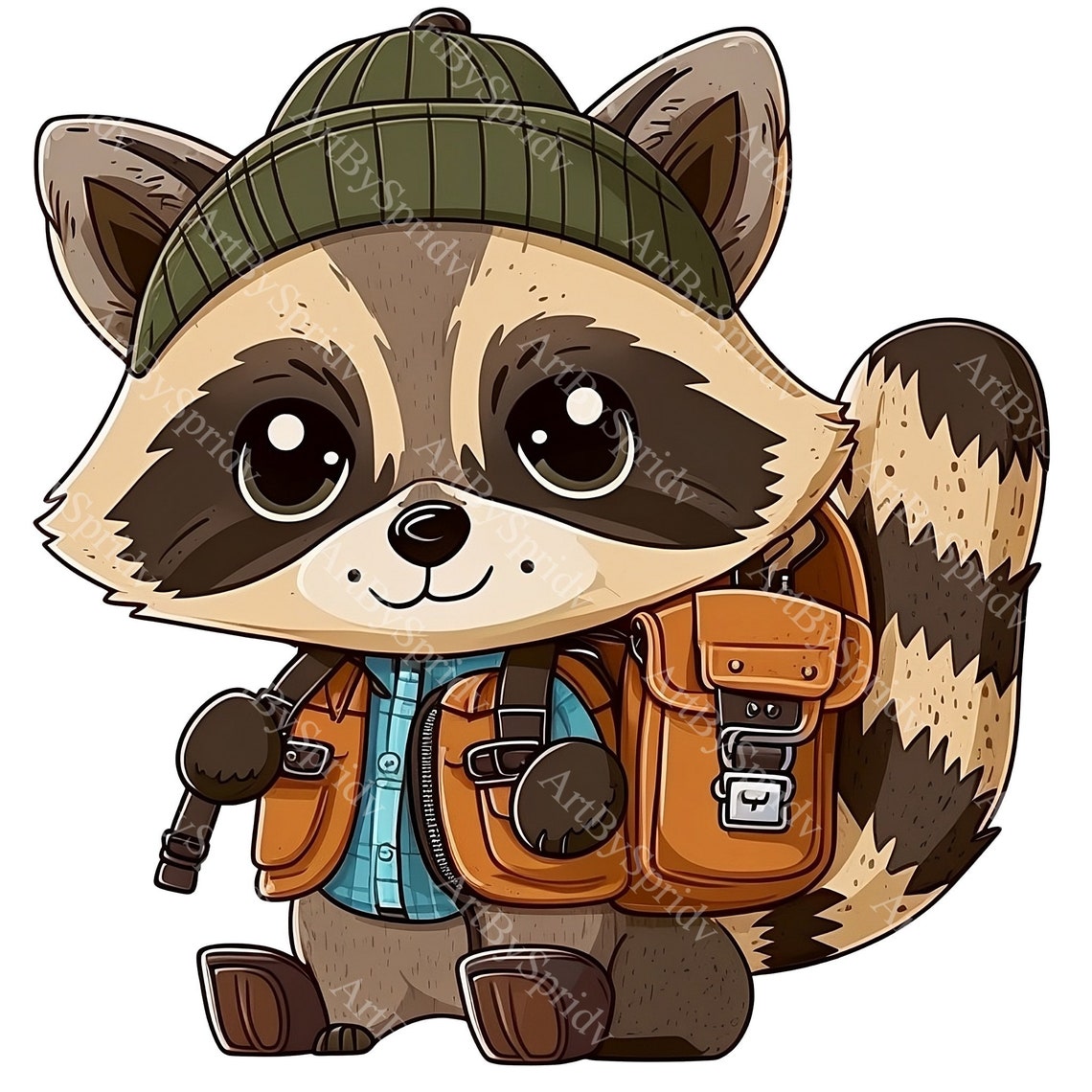 Raccoon With A Backpack PNG Clipart Transparent Animal Lover - Etsy