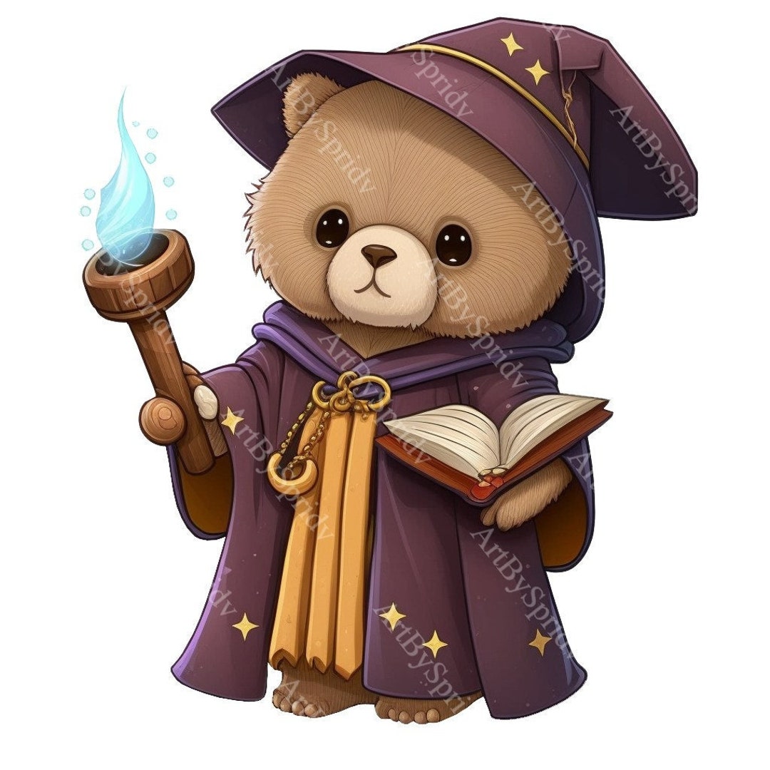 Cute Wizard Teddy Bear PNG Clip Art-transparent Sunglasses Animal Clipart for Kids Cartoon ...