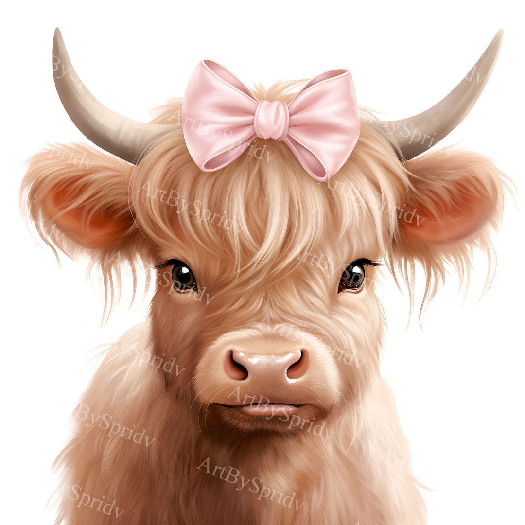 Highland Cow Clipart Transparent PNG Digital Download - Cute Scottish ...