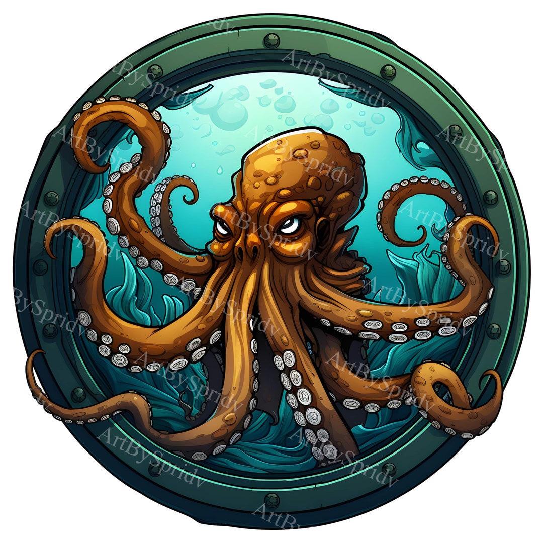 Ocean Themed Cool Octopus Transparent PNG Clipart for Printable ...