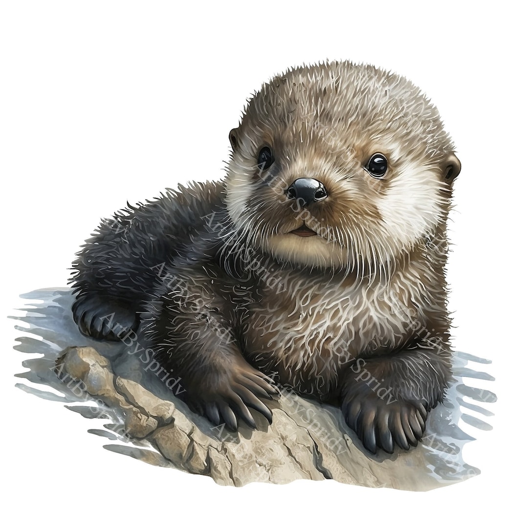 Adorable Baby Sea Otter Download PNG Clipart, Perfect for DIY Crafts ...