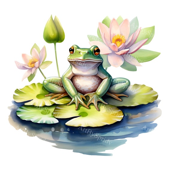 Frosch Auf Seerosenblatt Clipart