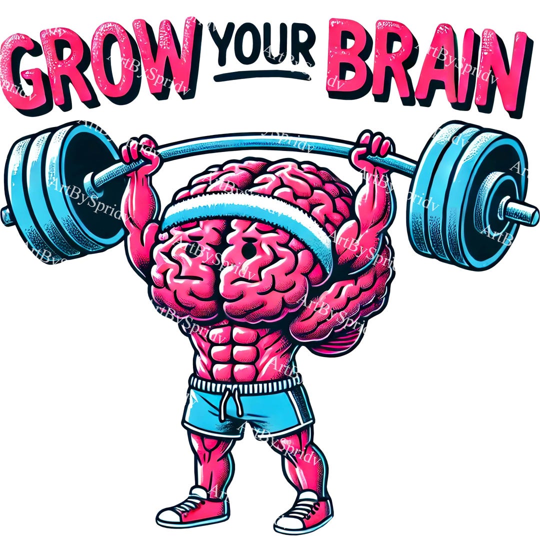 Strong Brain Lifting Weights PNG Clipart, Muscular Brain Workout ...