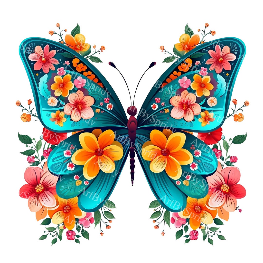 Cute Flower Butterfly Transparent PNG Clipart, Kid/adult Digital Design ...