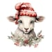 Christmas Goat With Santa Hat Transparent PNG Clipart, Kids/adults ...