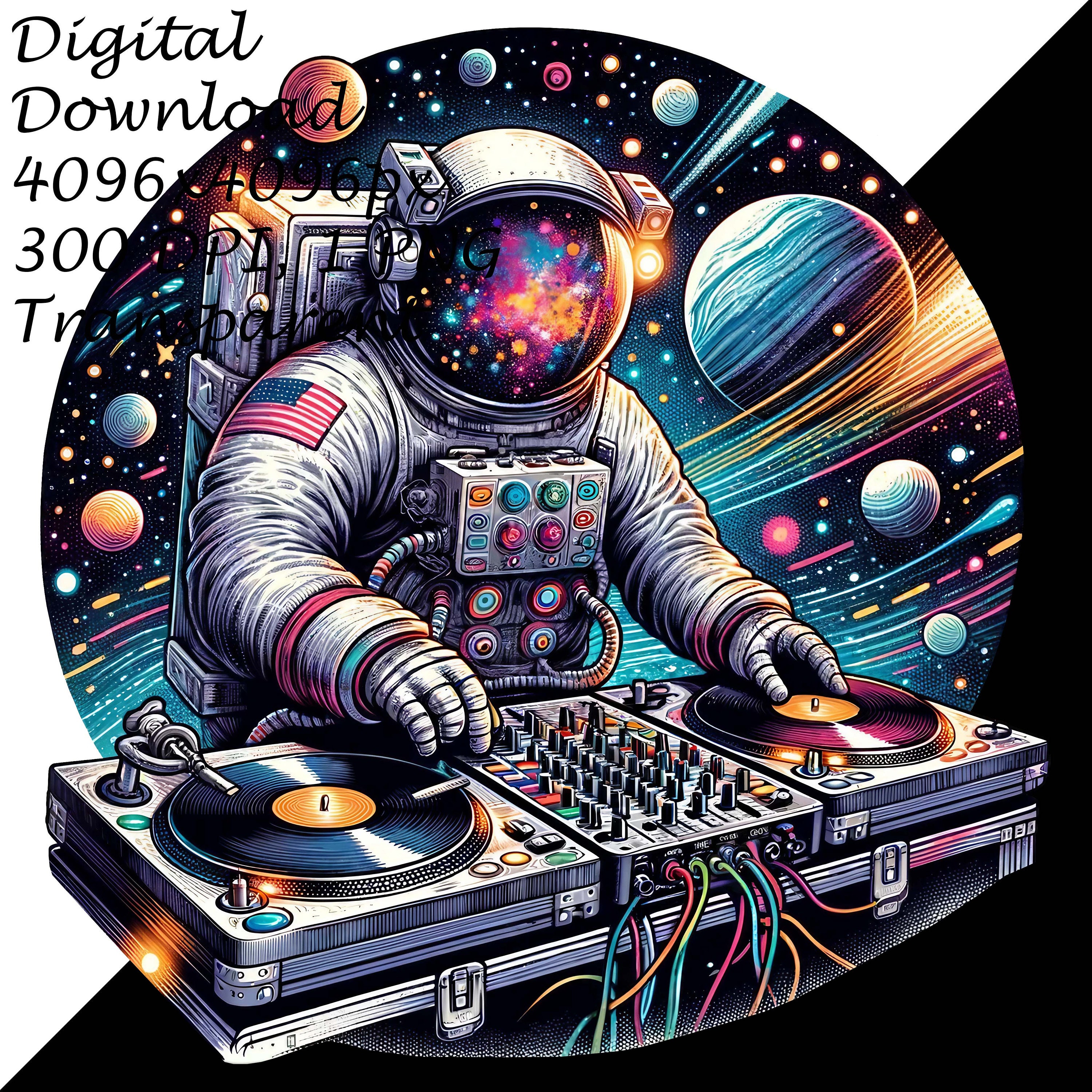 Astronaut DJ in Cosmic Space - Vibrant Printable Sublimation PNG ...
