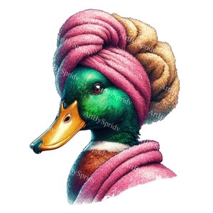 Quirky Duck Spa Day Clipart - Transparent PNG, Perfect for Invitations ...