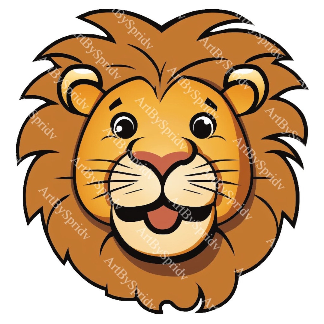 Cartoon Lion Face Clip Art