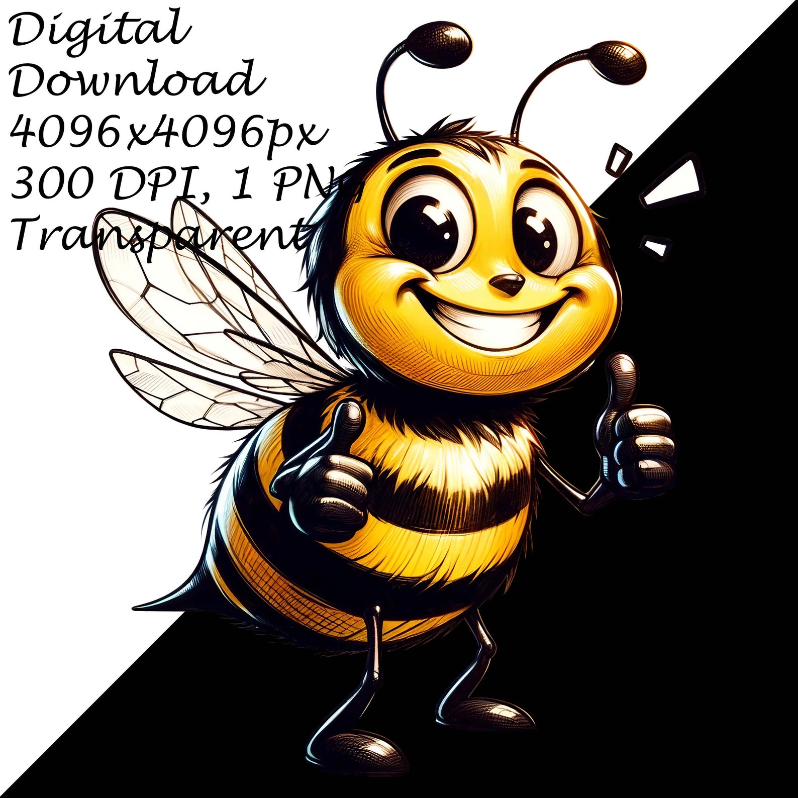 Happy Bee Cartoon Clipart - High-quality Transparent PNG - Perfect for ...