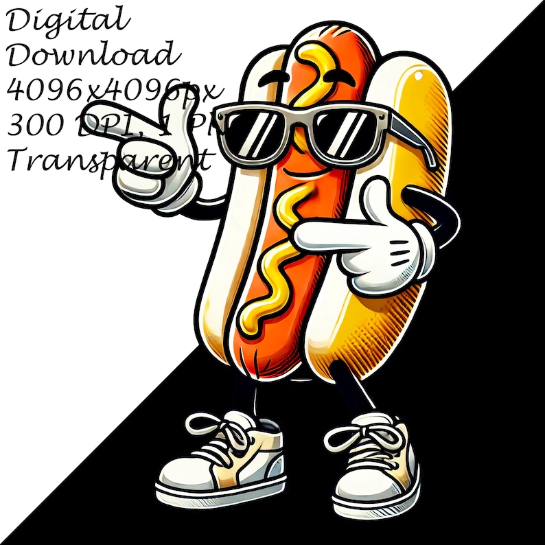 Cool Hot Dog Clipart PNG, Funny Hot Dog Character Design, Cartoon Hot ...
