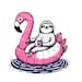 Relaxing Sloth on Pink Flamingo Pool Float Download PNG Clipart-summer ...