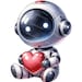 Cute Cartoon Robot With Heart PNG - Valentine's Day Clipart for ...