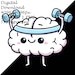 Brain Cartoon PNG Clipart - Cute Brain With Dumbbells - Mental Health ...