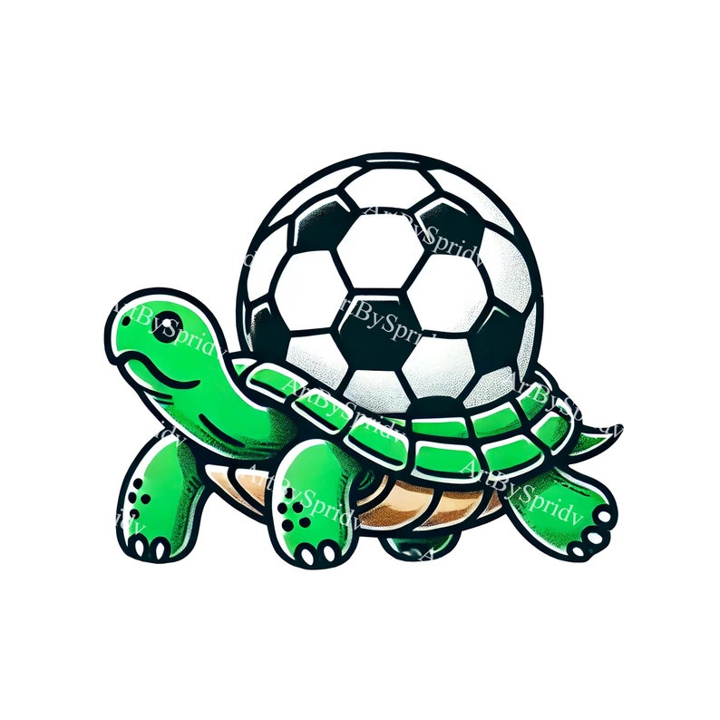 Cute Soccer Ball Turtle Shell PNG Clipart, Sports Illustration for Kids ...