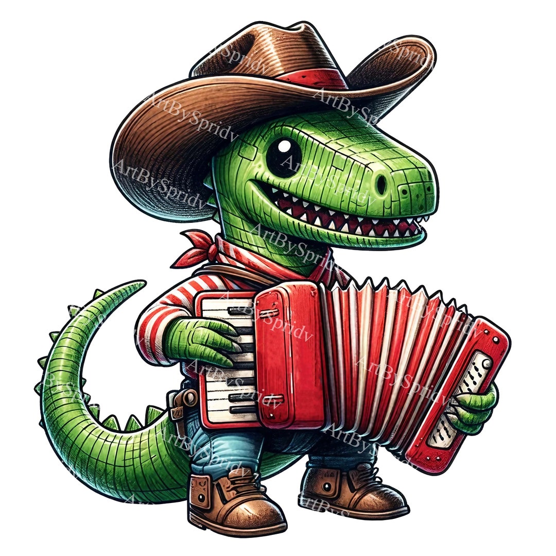 Dinosaur Cowboy Clipart,transparent Png,cute Green Dinosaur With Cowboy ...