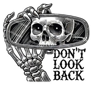 Don’t Look Back Skeleton PNG, Gothic Skull Rearview Mirror Transparent ...