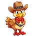 Adorable Chicken With Cowboy Hat & Boots Download PNG Clipart, Cute ...