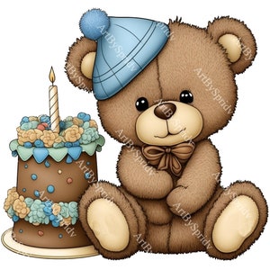 Birthday Teddy Bear Transparent PNG Clipart, Kids Cartoon Design ...