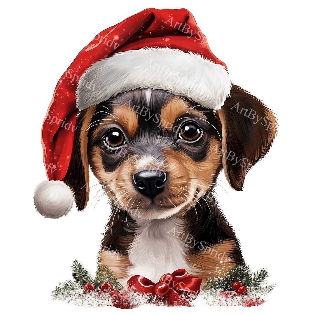 Adorable Christmas Puppy Transparent PNG – Festive Dog Clipart for ...