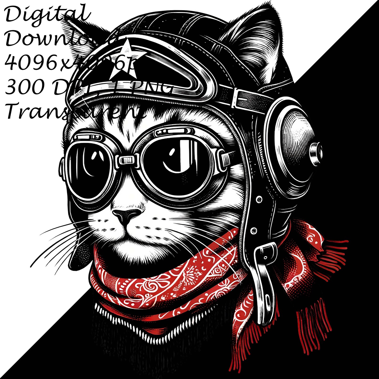 Cat Pilot Clipart PNG Digital Art for T-shirts Mugs - Etsy