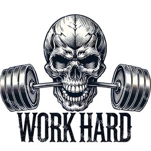 Skull Fitness PNG Clipart: Gym Motivation Design of Skull Biting ...