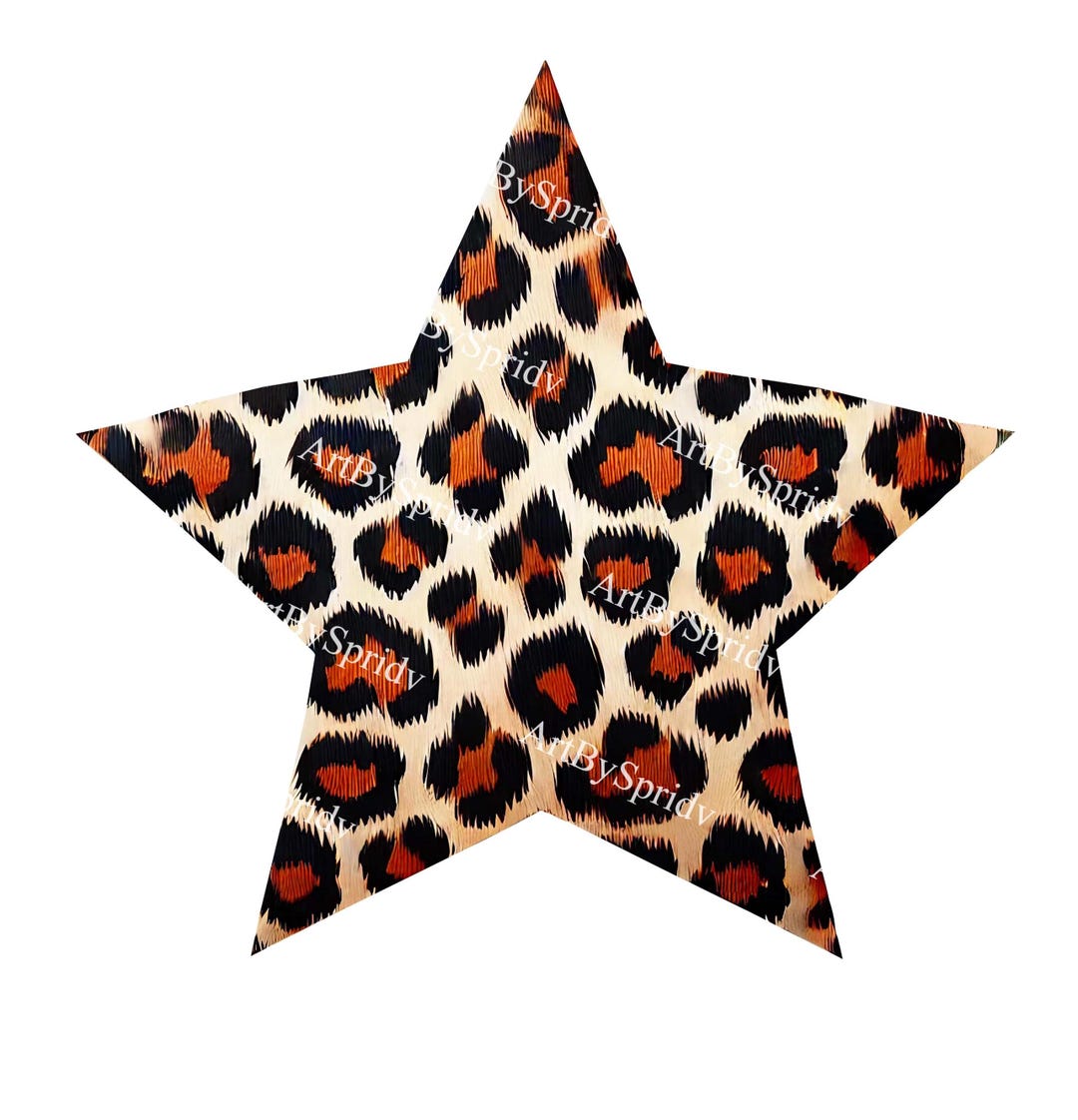 Leopard Print Star Clipart Transparent Png,animal Print Star ...