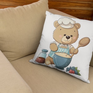Chef Bear Clipart Cute Baking Bear PNG Kitchen Decor Digital Download ...