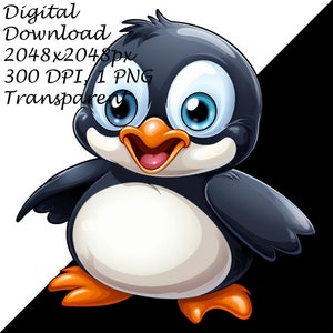 Baby Penguin PNG Clipart, Cute Digital Illustration for Kids DIY Crafts ...