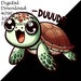 Cute Sea Turtle DUUUUDE Clipart - Digital PNG for DTG, T-shirts, Mugs ...