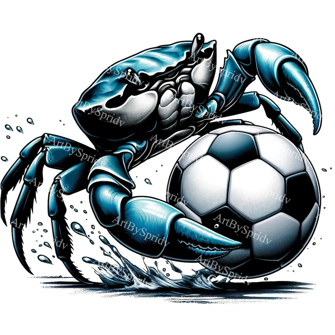 Striking Soccer Crab Clipart - Digital Download, Ocean Themed Sports ...
