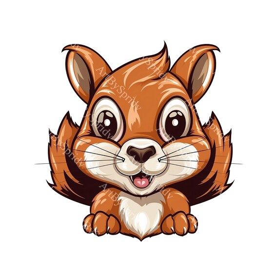 How To Draw A Cute Cartoon Squirrel