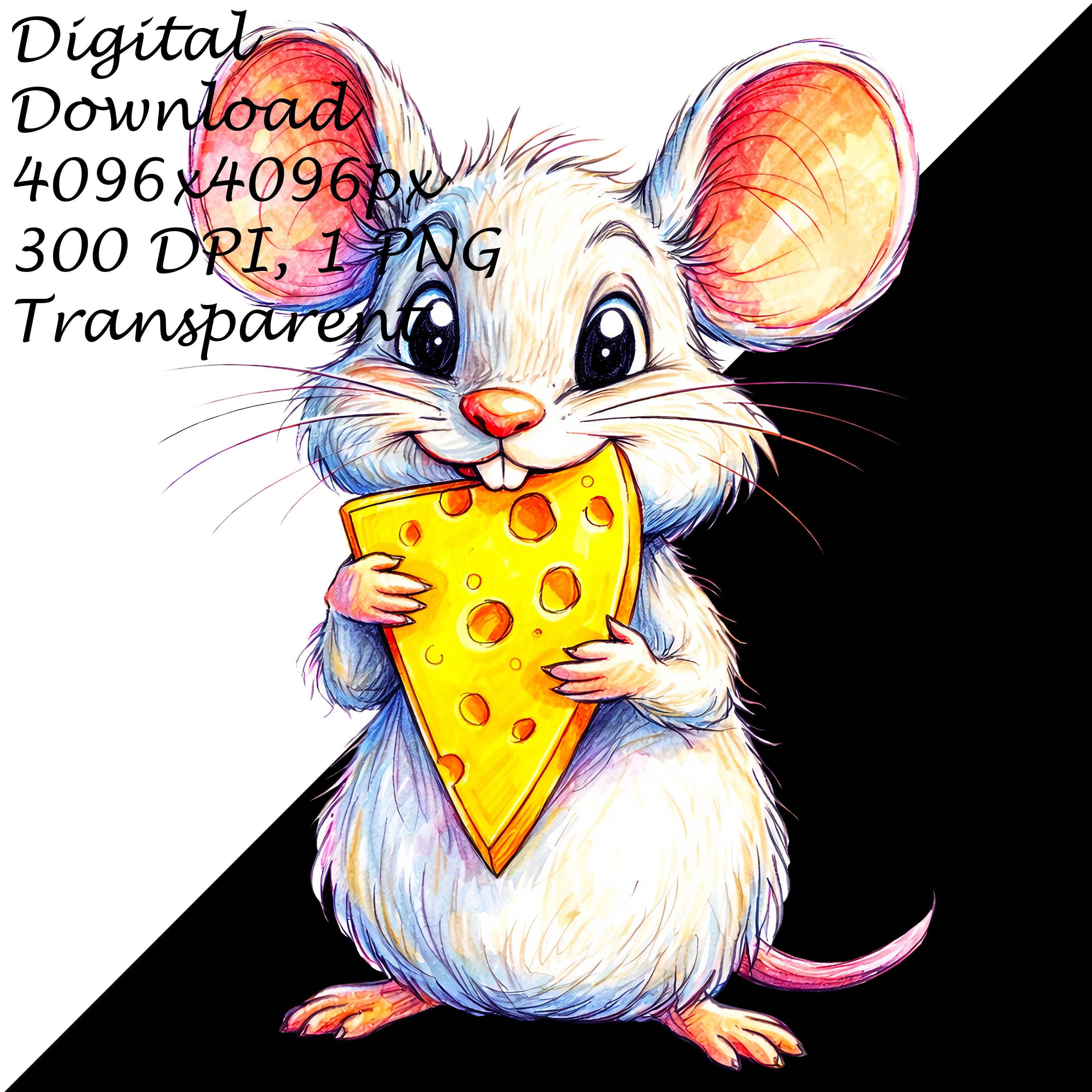 Cute Mouse With Cheese PNG Clipart Watercolor Baby Mouse Transparent ...