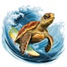 Surfing Sea Turtle Clipart Vibrant Ocean-themed Sublimation Design Clip ...