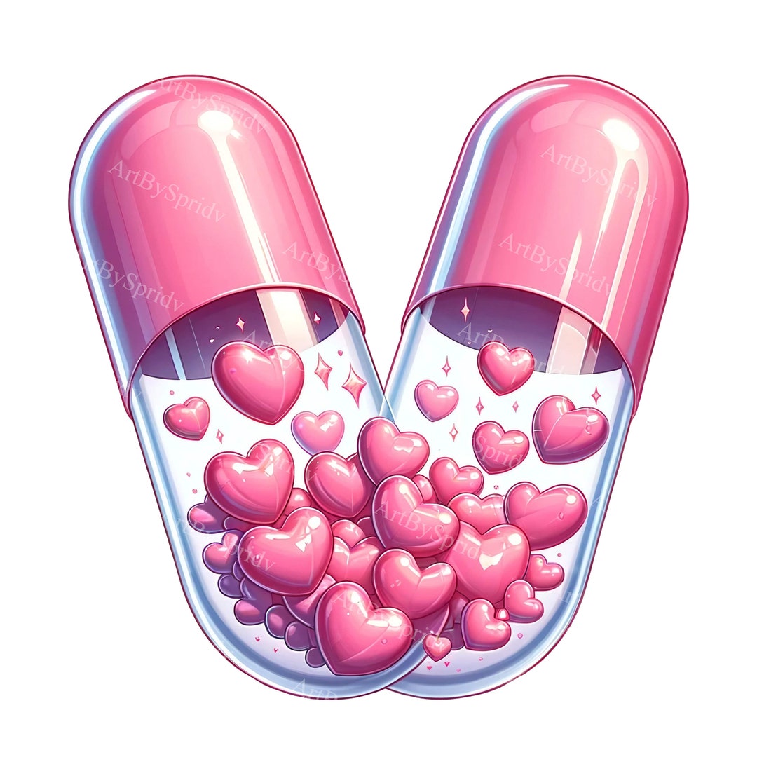 Valentine Heart Capsules PNG Clipart - Romantic Digital Art for T ...