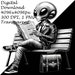 Alien Reading Newspaper Clipart-black&white Extraterrestrial Image-sci ...