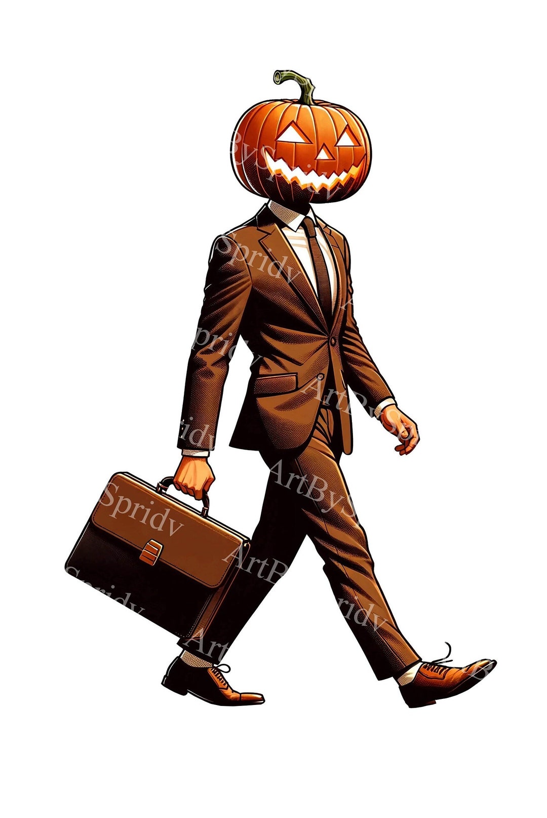 Spooky Executive Pumpkin Head Clipart - Halloween Businessman PNG for ...