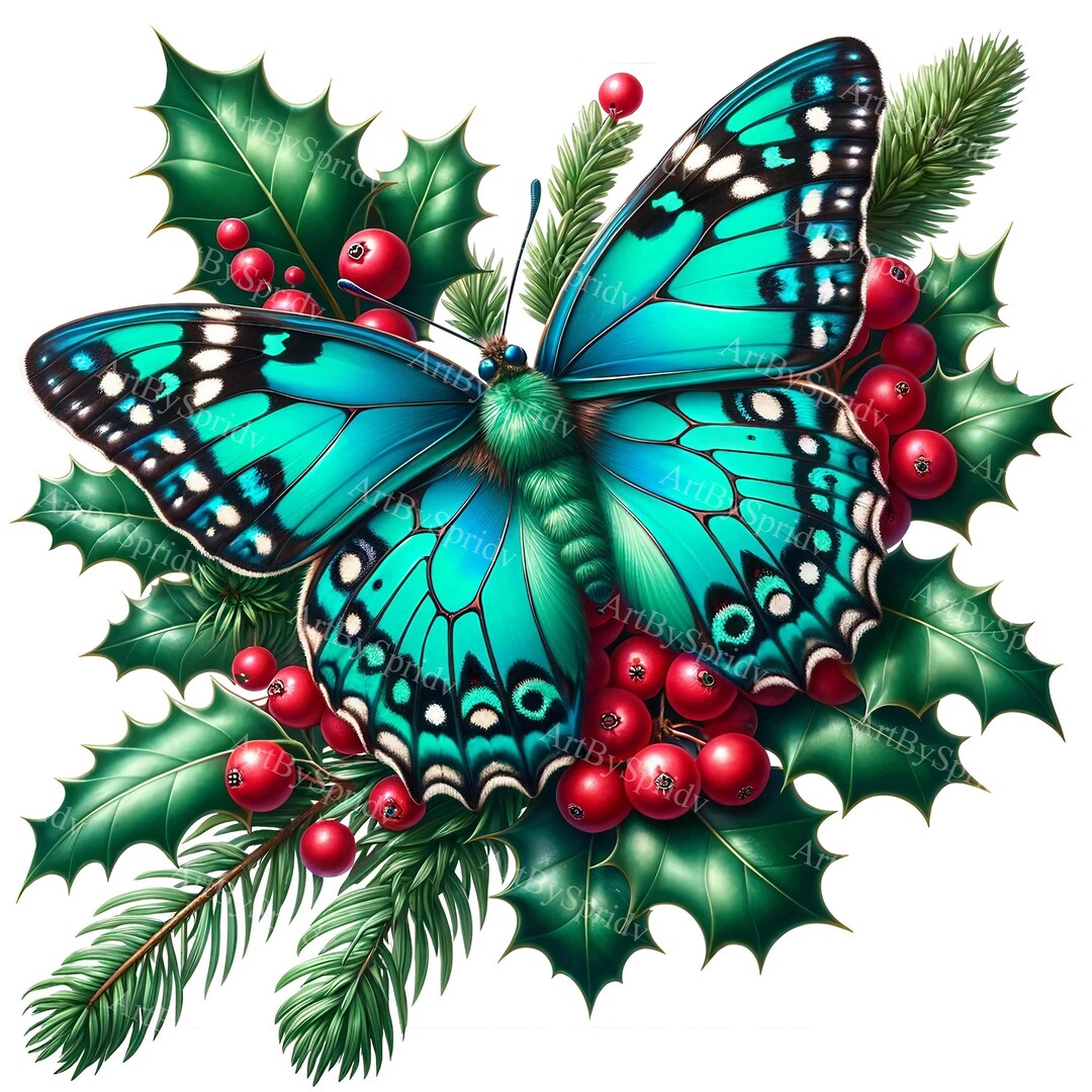 Christmas Butterfly With Tree Transparent PNG Clipart, Kids/adults ...
