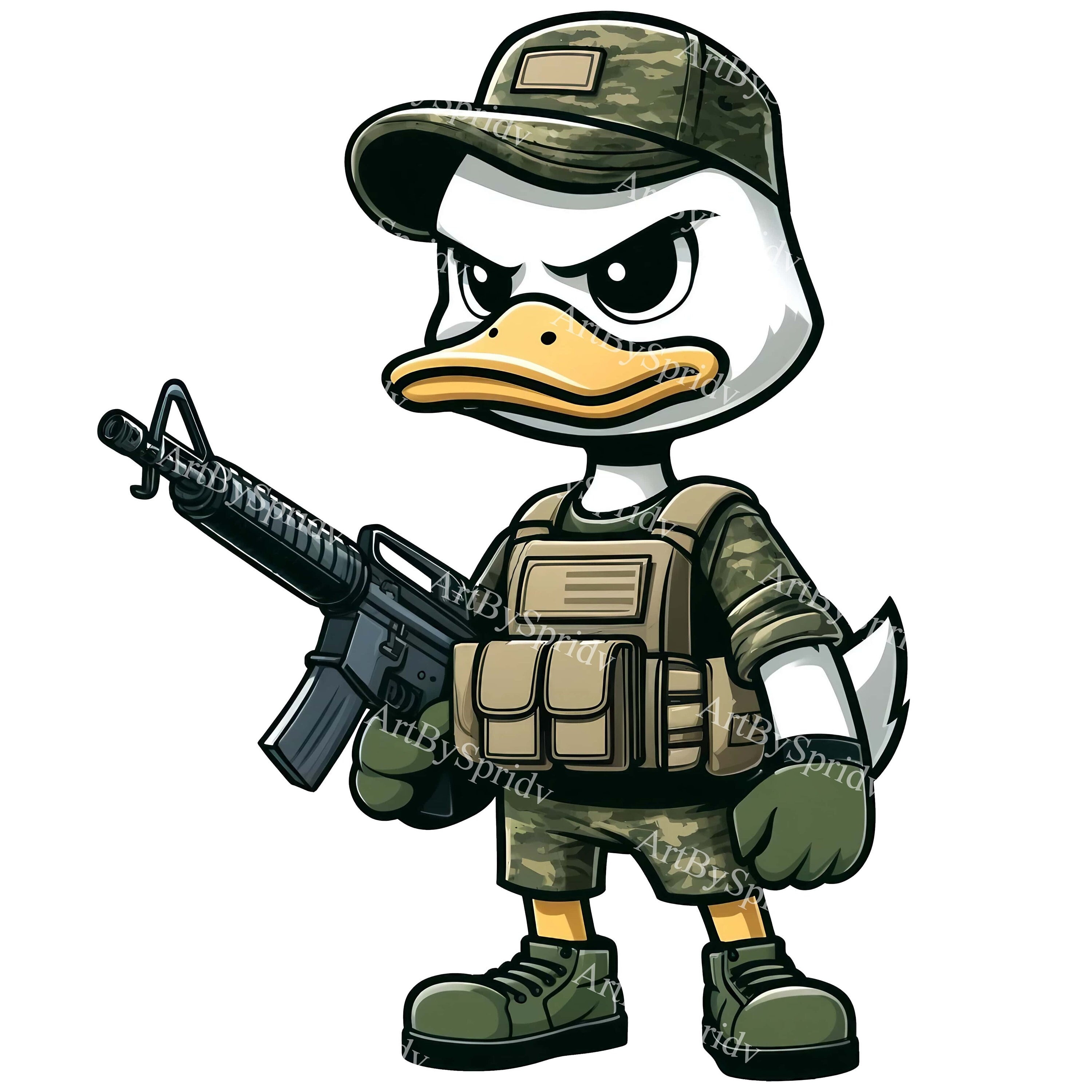 Commando Duck Clipart Transparent Military Duck PNG, Digital Download, Cartoon Soldier Duck ...