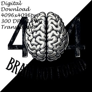 404 Brain Not Found PNG Clipart, Funny Digital Download, Brain Illustration, Geek Humor ...