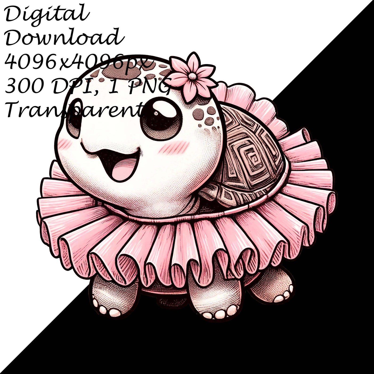Turtle in Pink Tutu Clipart | Cute Animal Digital Download | Kids Room ...