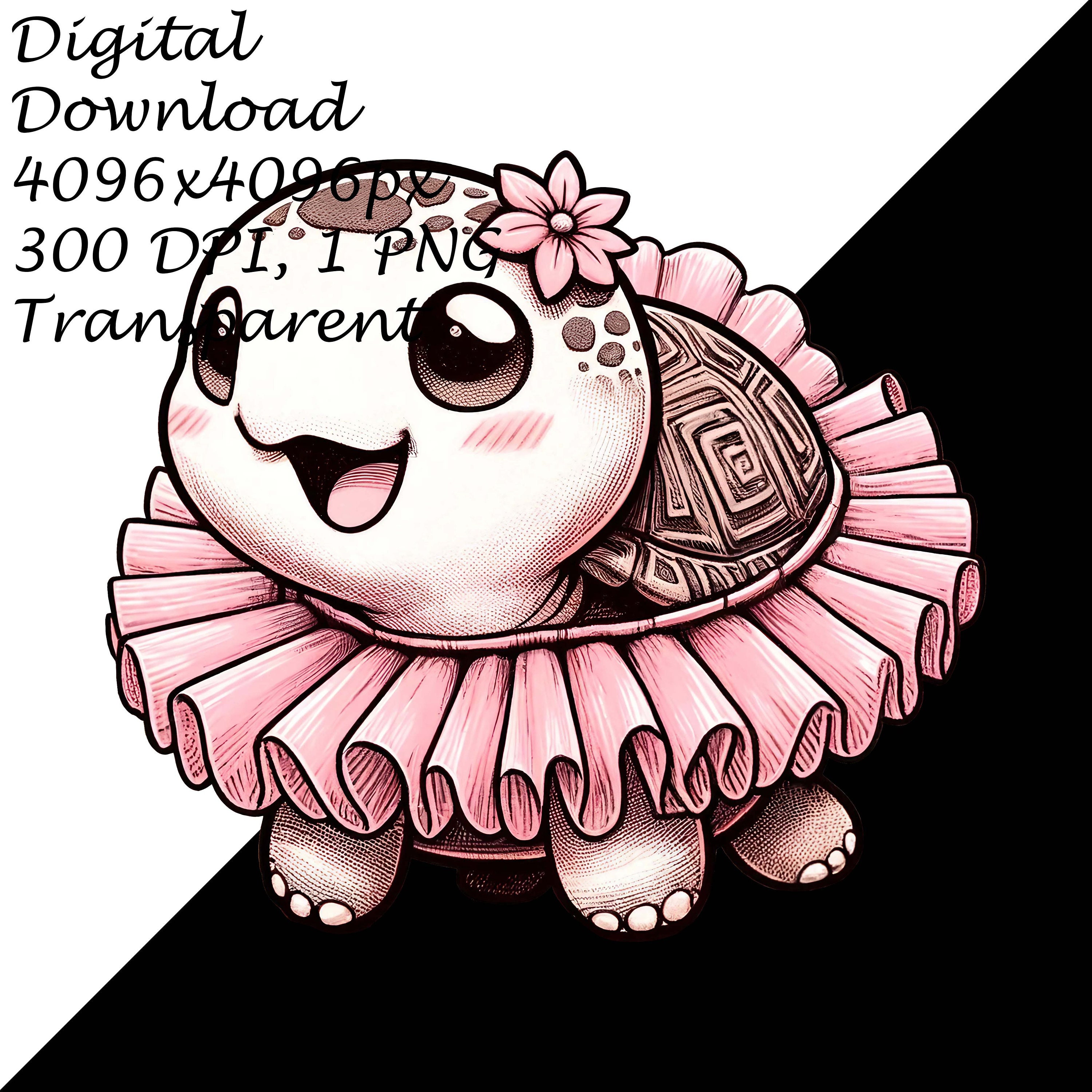 Turtle in Pink Tutu Clipart | Cute Animal Digital Download | Kids Room ...