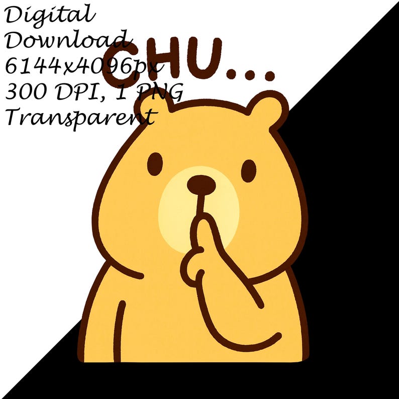 Shh Bear Clipart Transparent PNG | Cute Shushing Bear Illustration With ...